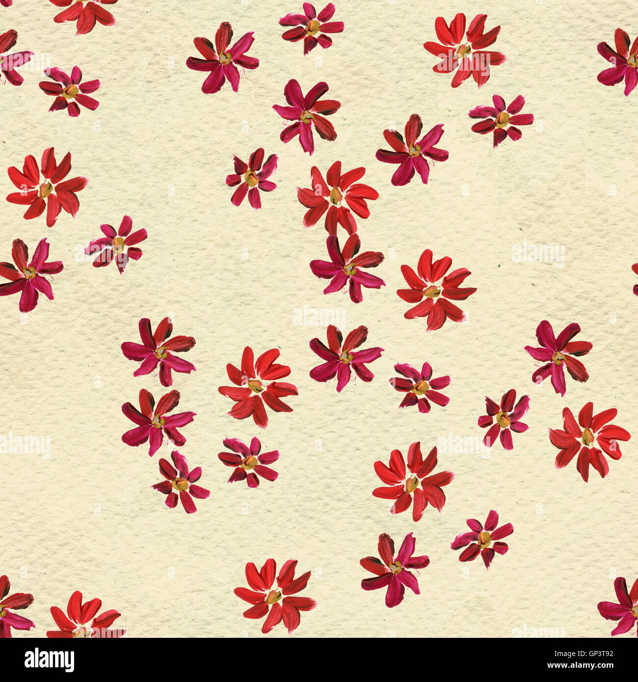 Seamless pattern with red flowers Stock Photo - Alamy
