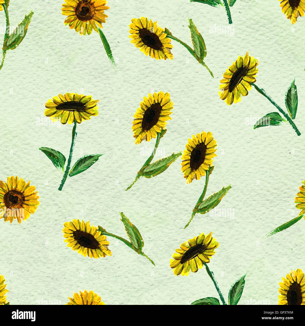Seamless pattern with sunflowers Stock Photo - Alamy