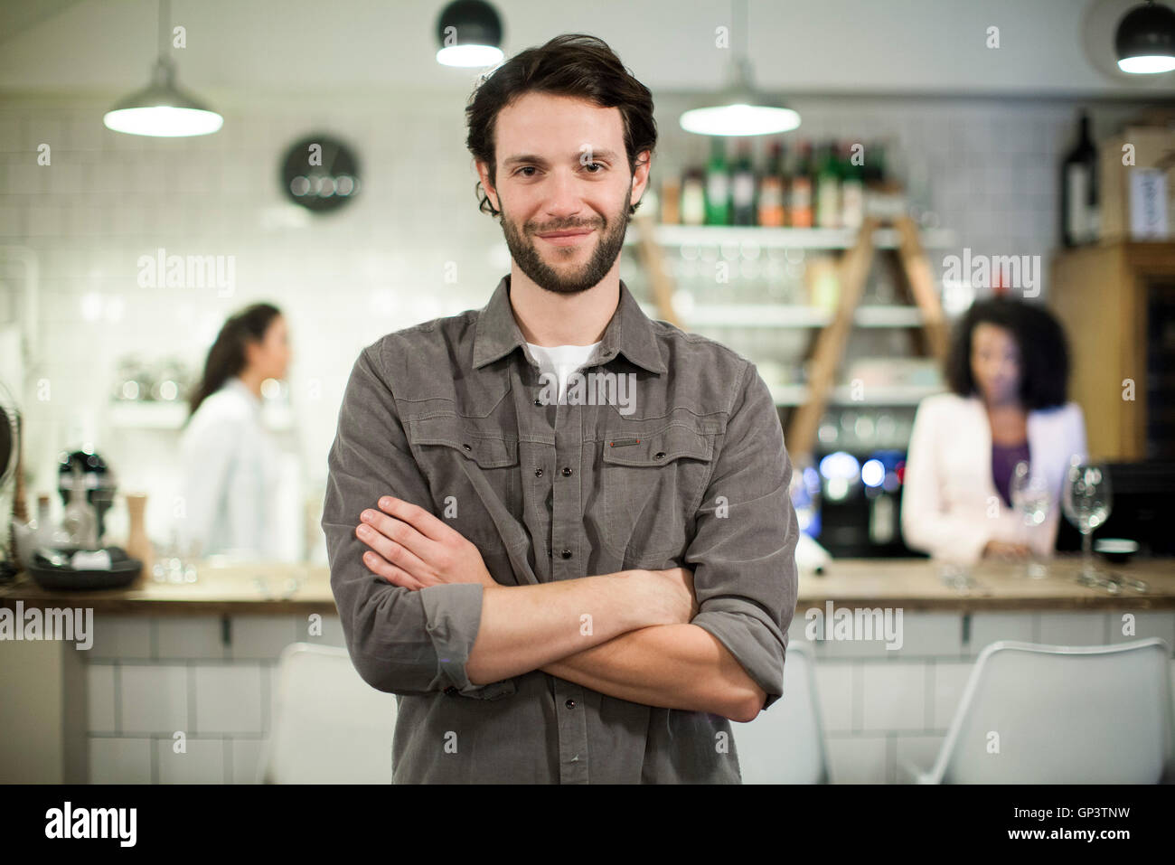 Cafe owner, portrait Stock Photo - Alamy