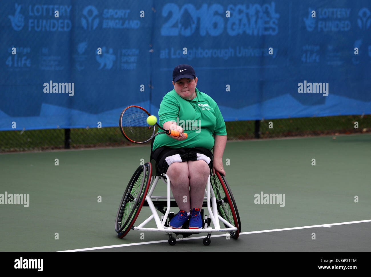 Ulster's Nathan McCabe in action during the boys singles wheelchair ...