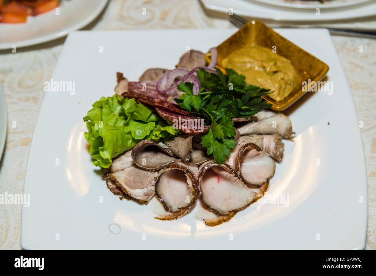 Dish in restaurant Stock Photo - Alamy