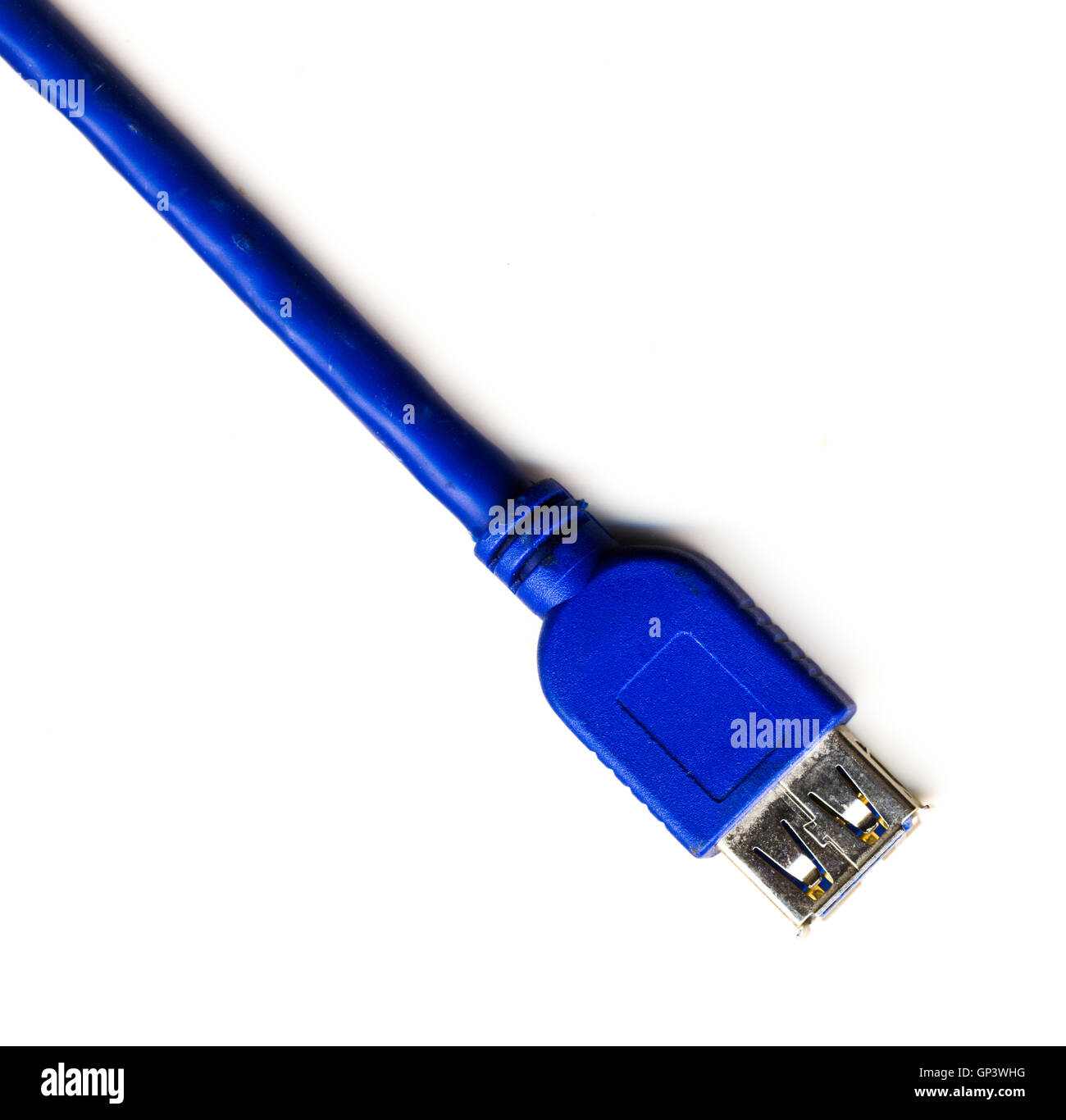 Blue USB 3.0 Cable on a White Background Stock Photo - Alamy