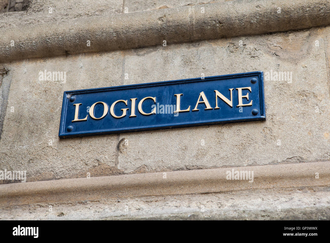 OXFORD, UK - AUGUST 12TH 2016: The street sign for Logic Lane in the ...