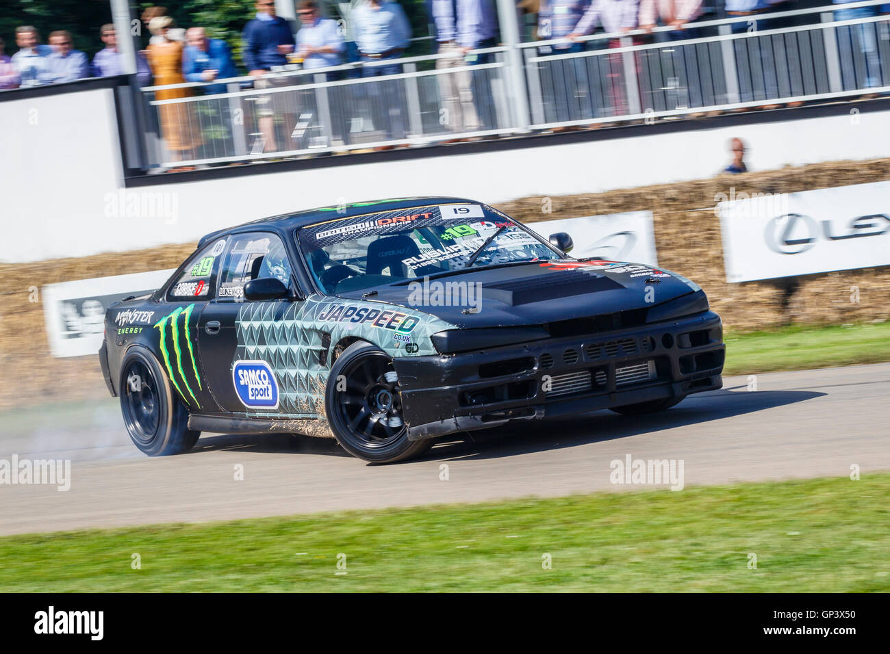 1998 Nissan 200SXS 14A drift car with driver Luke Woodham at the 2016 ...