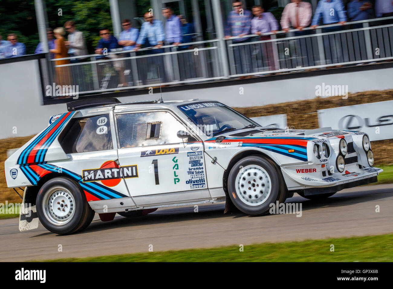 1985 Lancia Delta S4 Group B rally car with driver Henry Pearman at the ...