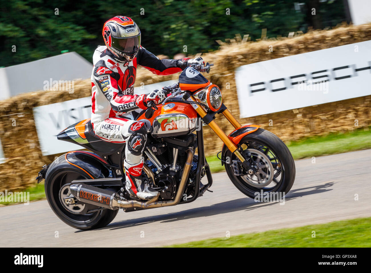 2016 Arch KRGT-1 with rider Keanu Reeves at the 2016 Goodwood Festival ...