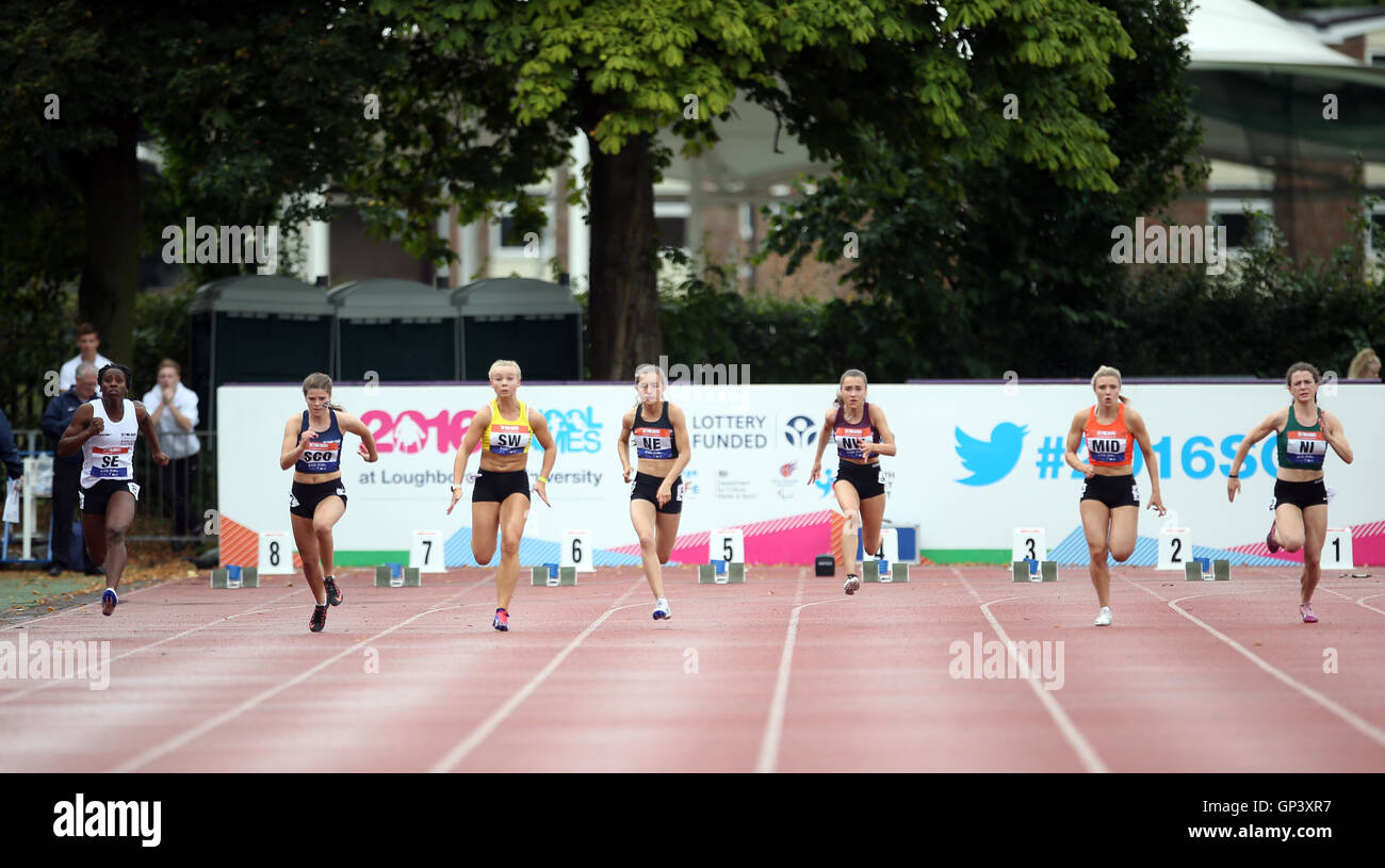 Action from the Girls 100m during the Athletics on day two of the ...