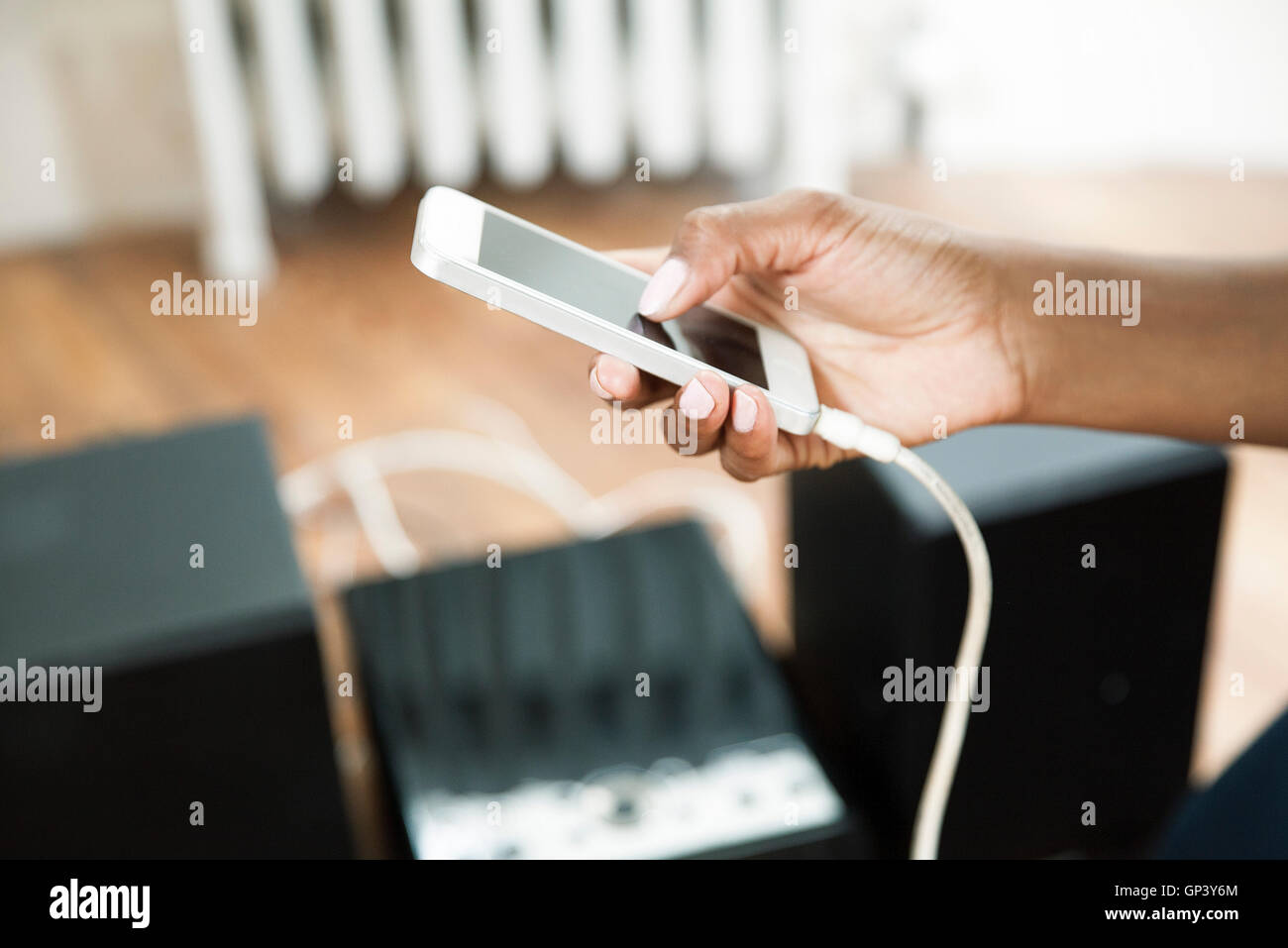 Using smartphone with touch screen Stock Photo - Alamy