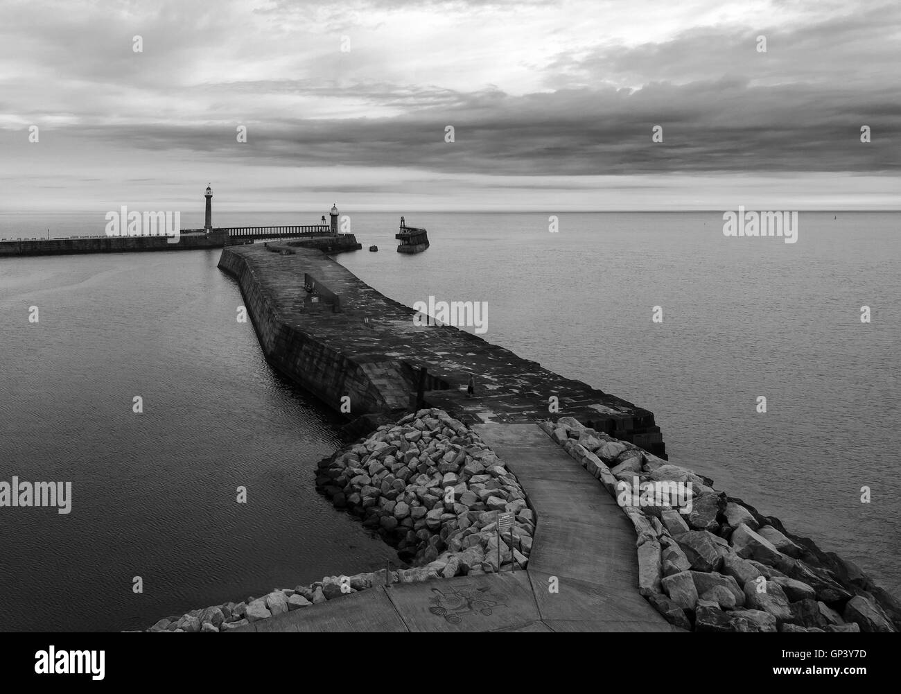 Whitby Sea Defences Stock Photo - Alamy