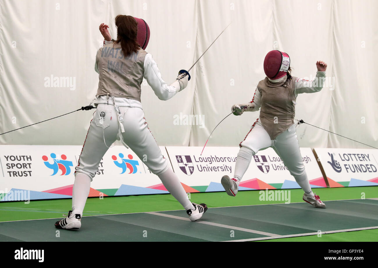 Wales' Alice Watson (left) in action against Wales' Chloe Fielding ...