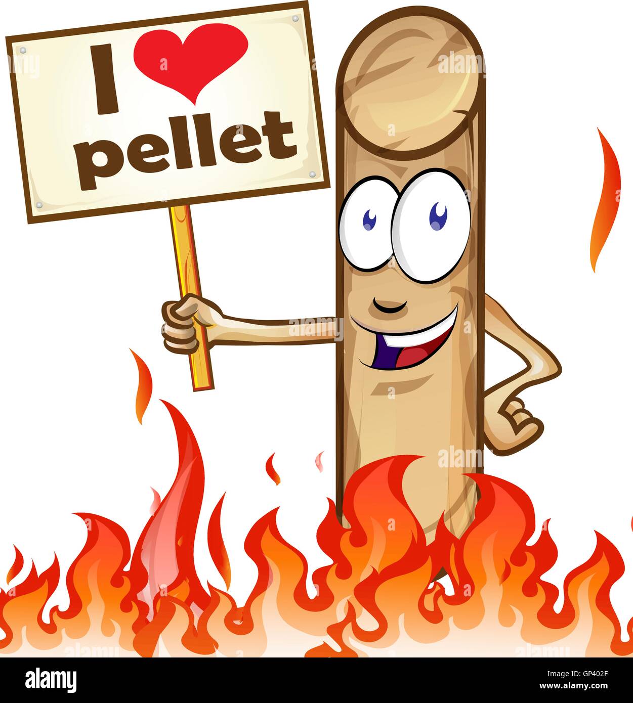 pellet cartoon with signboard on white background Stock Vector Image ...