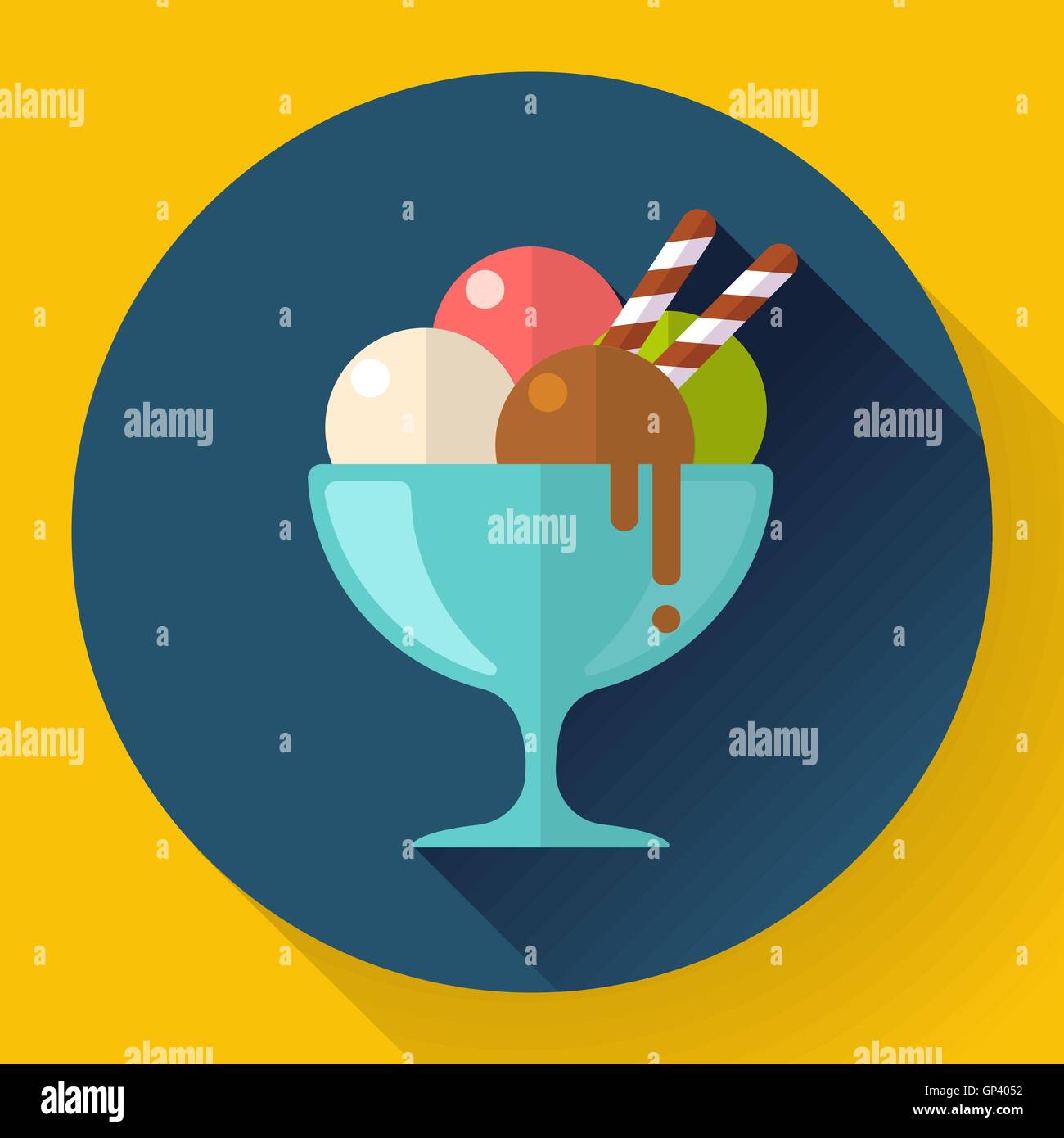 Vector Ice Cream in glass cup icon. Flat designed style Stock Vector ...