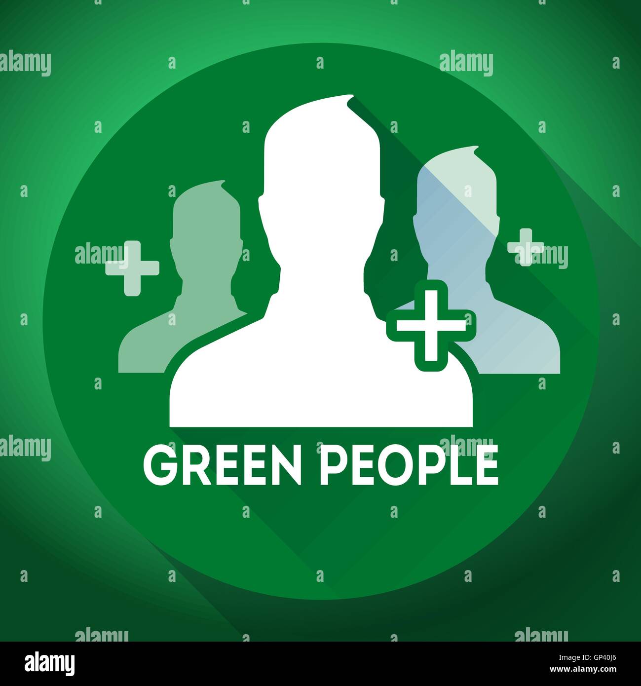 Teamwork, association of green people sign icon. Flat design style ...