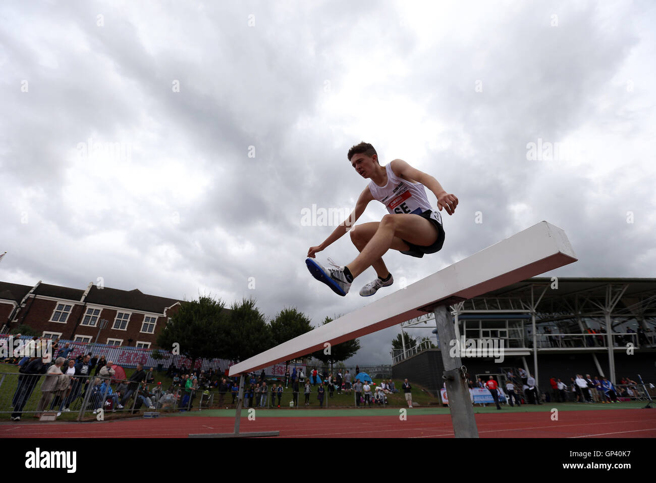 Action from the boys 1500m Steeple chase with England South East's ...