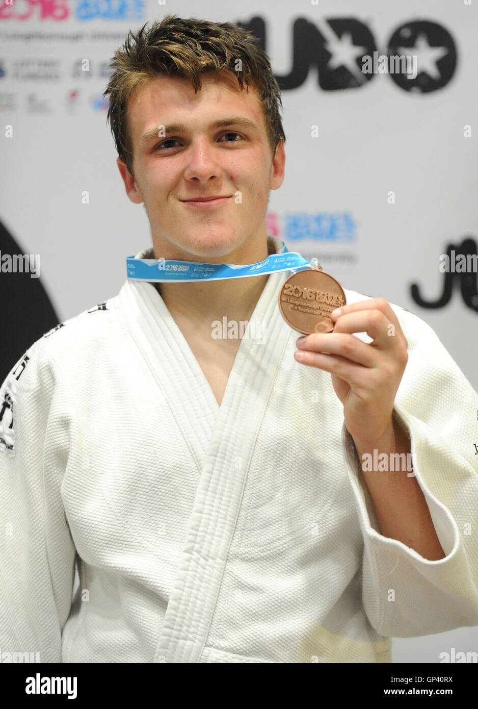 Judo 81kg Bronze medal winner Scotland's Jay Proctor during day two of ...