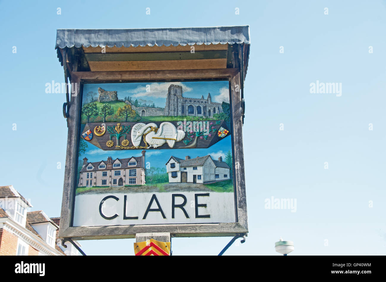 Clare, Town Sign, Suffolk, England, Britain, Europe Stock Photo - Alamy