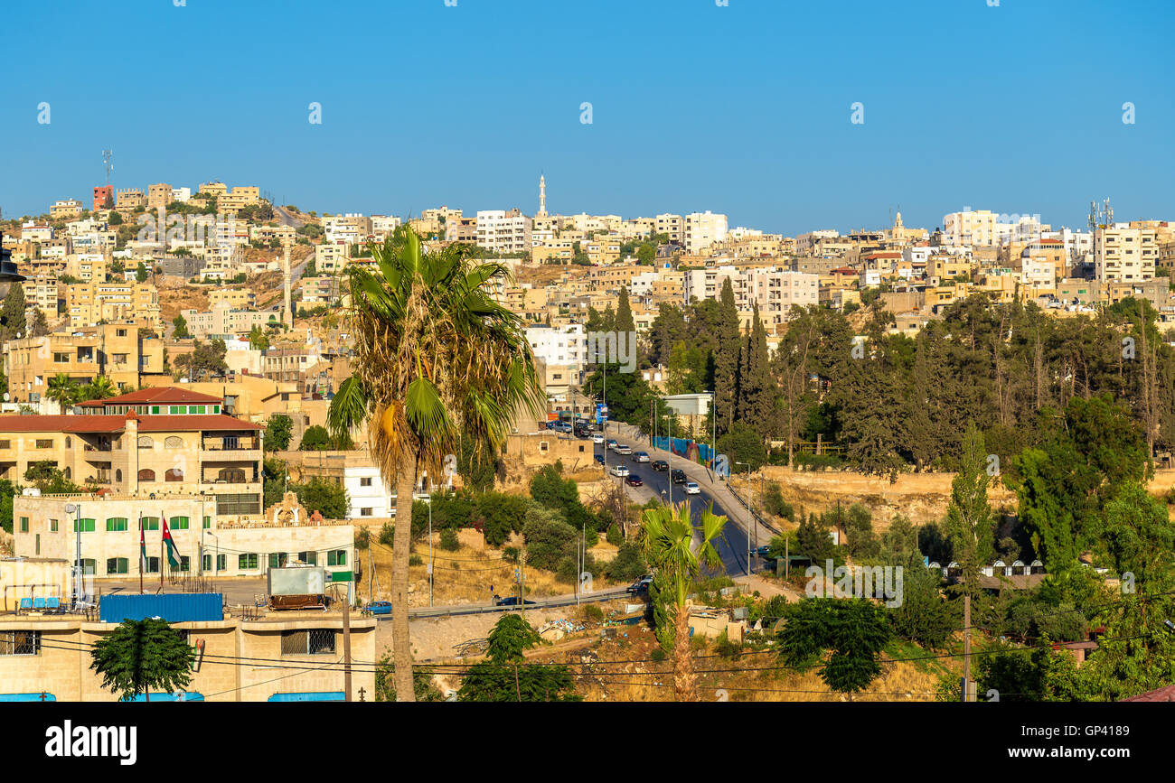 View on the modern city of Jerash Stock Photo - Alamy