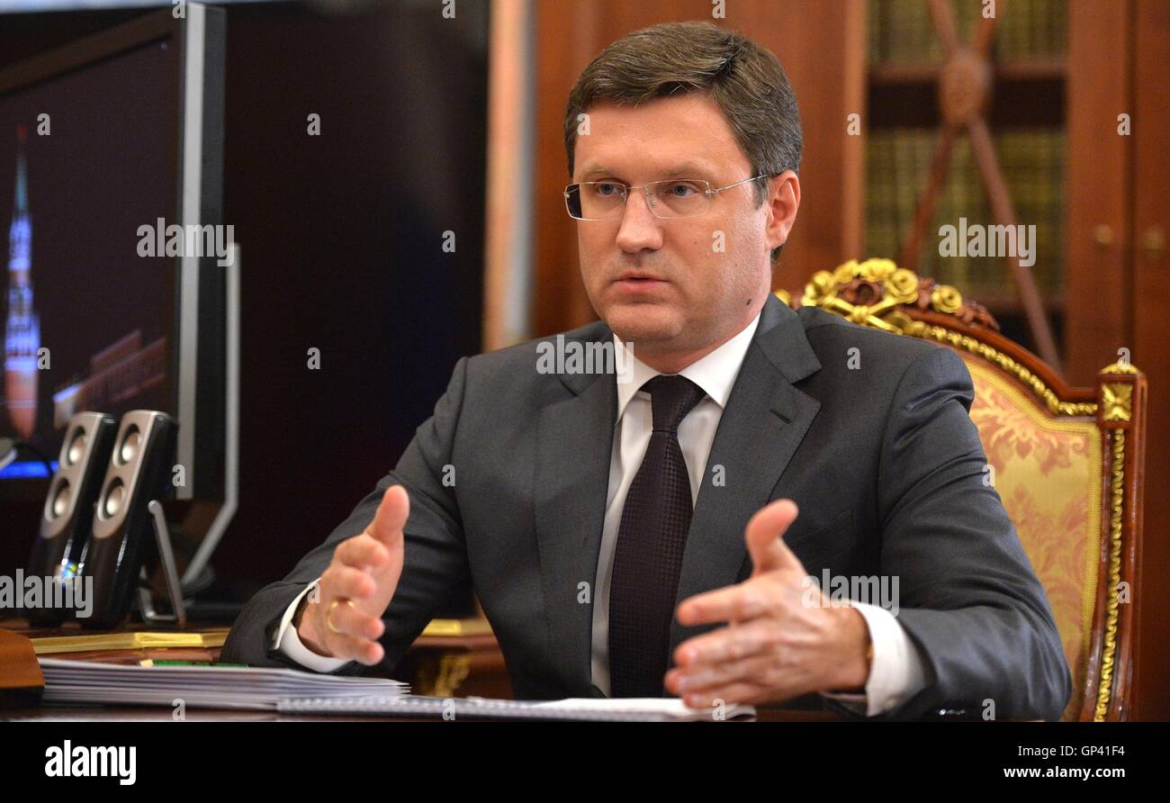 Russian Energy Minister Alexander Novak during a meeting with President ...