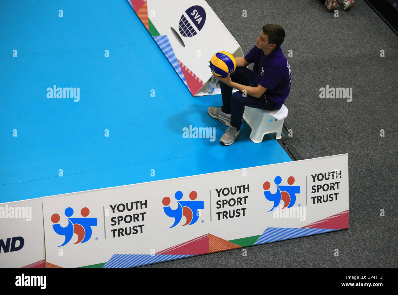 Volunteer ball boy during the match between Northern Ireland and ...