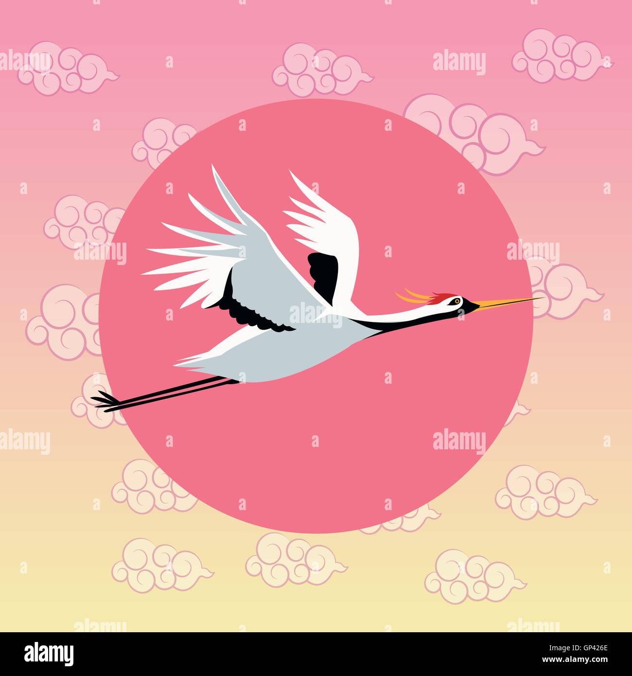 crane bird japan culture design Stock Vector Image & Art - Alamy
