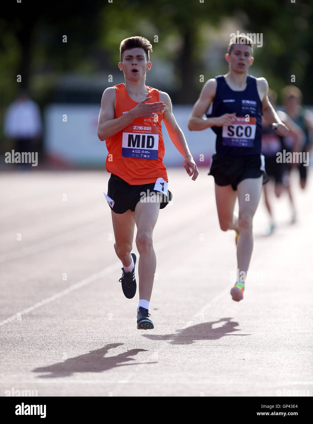 England Midland's Luke Duffy wins the boys 1500m during the Athletics ...