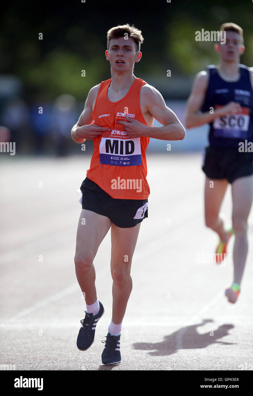 England Midland's Luke Duffy wins the boys 1500m during the Athletics ...