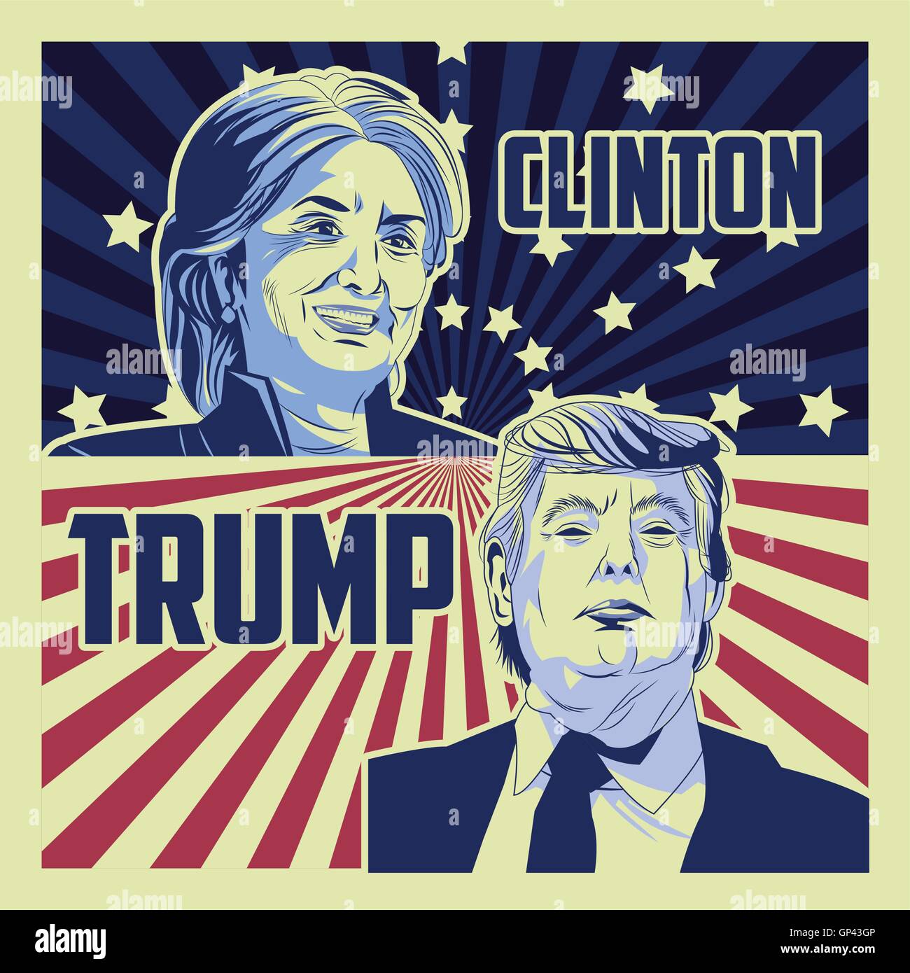 Trump and clinton presidential election Stock Vector Image & Art - Alamy