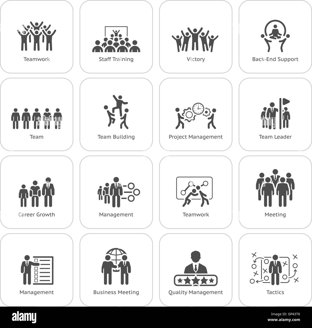 Flat Design Business Team Icons Set Stock Vector Image & Art - Alamy