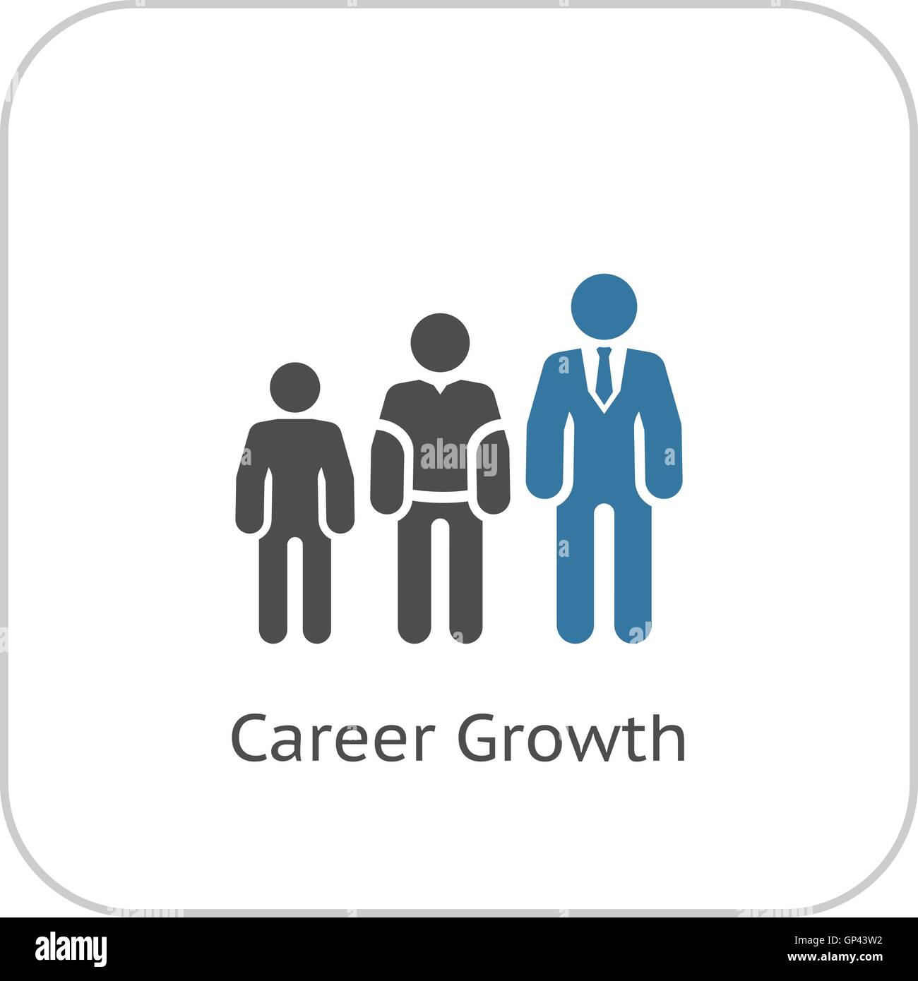 Career growth icon flat design hi-res stock photography and images - Alamy