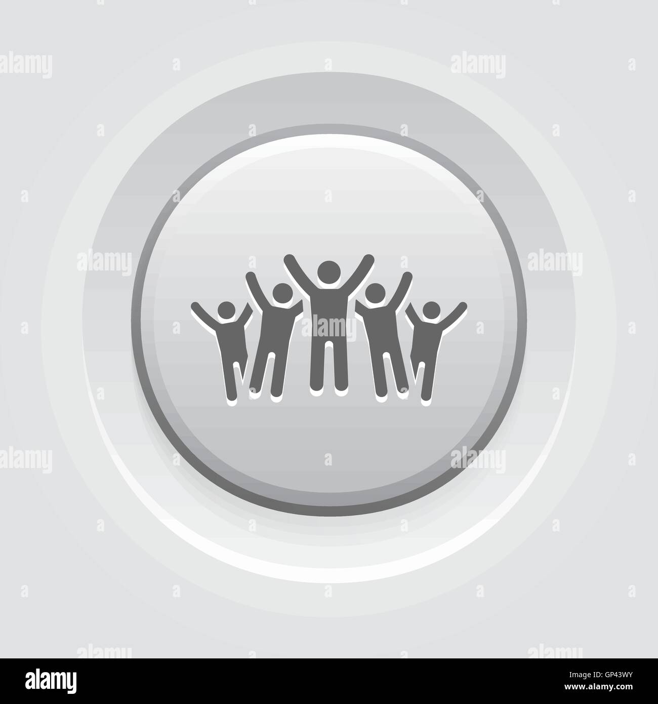 Victory Icon. Grey Button Design Stock Vector Image & Art - Alamy