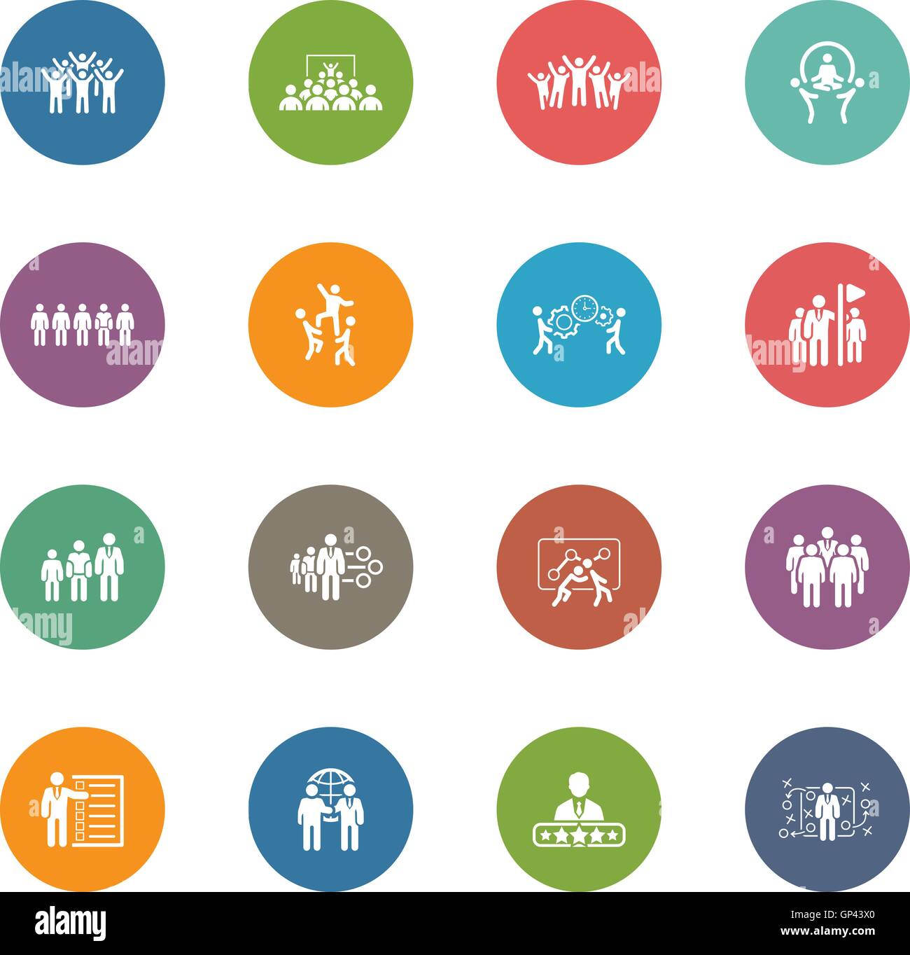 Flat Design Business Team Icons Set Stock Vector Image & Art - Alamy