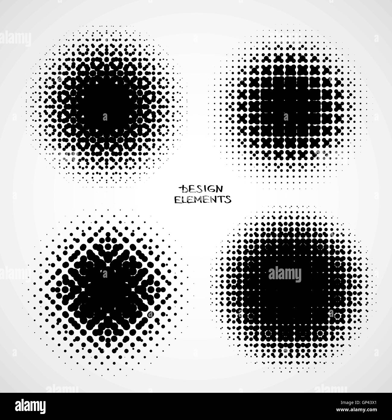 Halftone Backgrounds. Vector Set of Isolated Modern Design Element ...