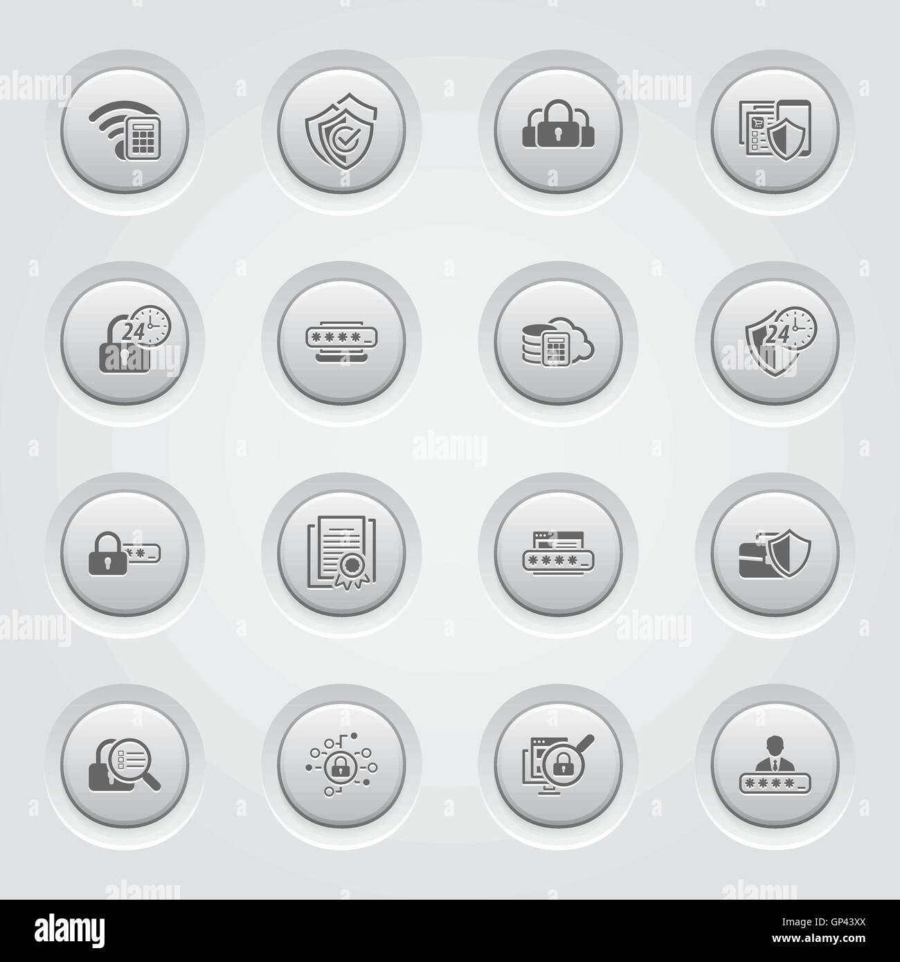 Scan button icon set Stock Vector Images - Alamy