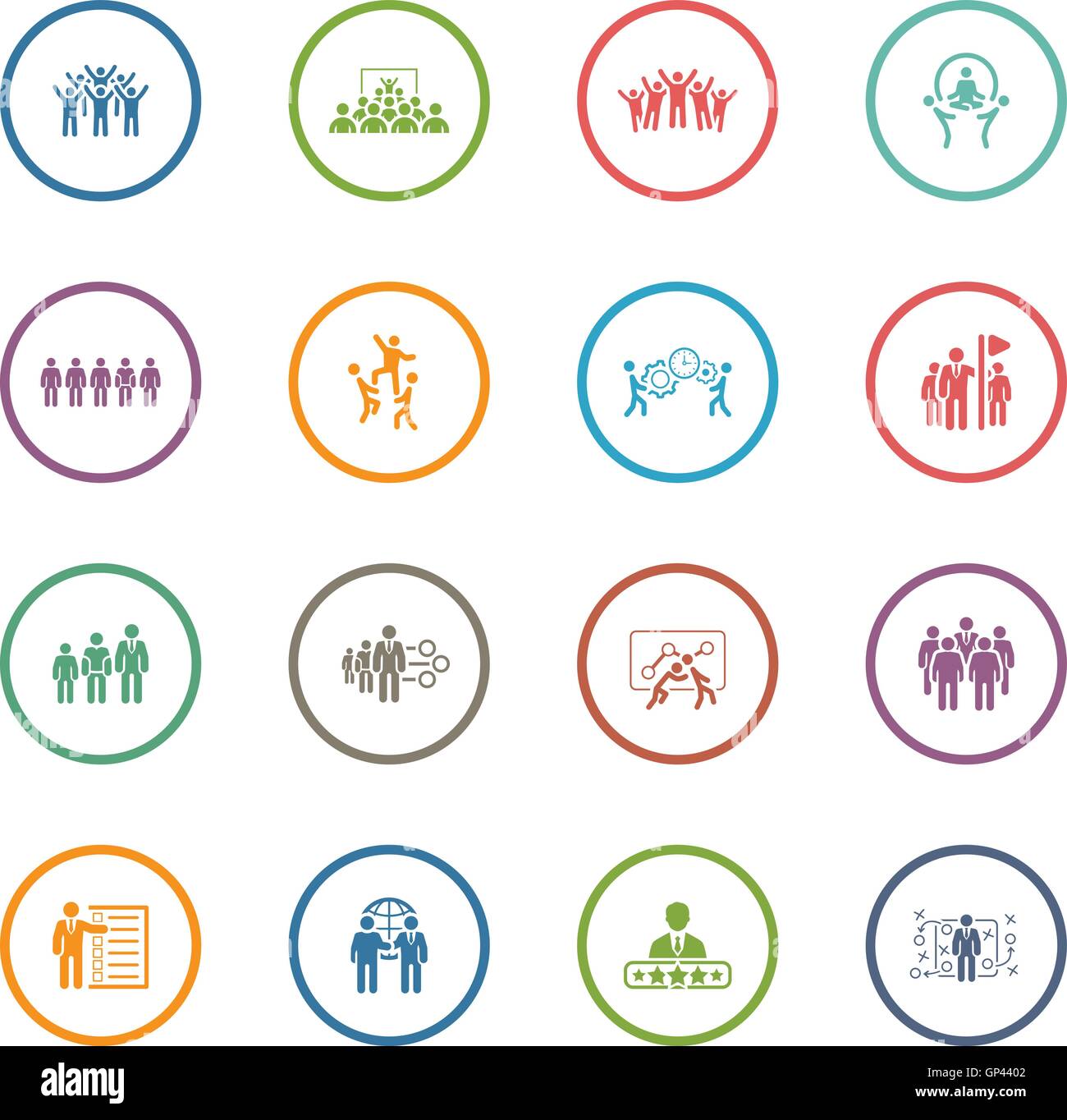 Flat Design Business Team Icons Set Stock Vector Image & Art - Alamy