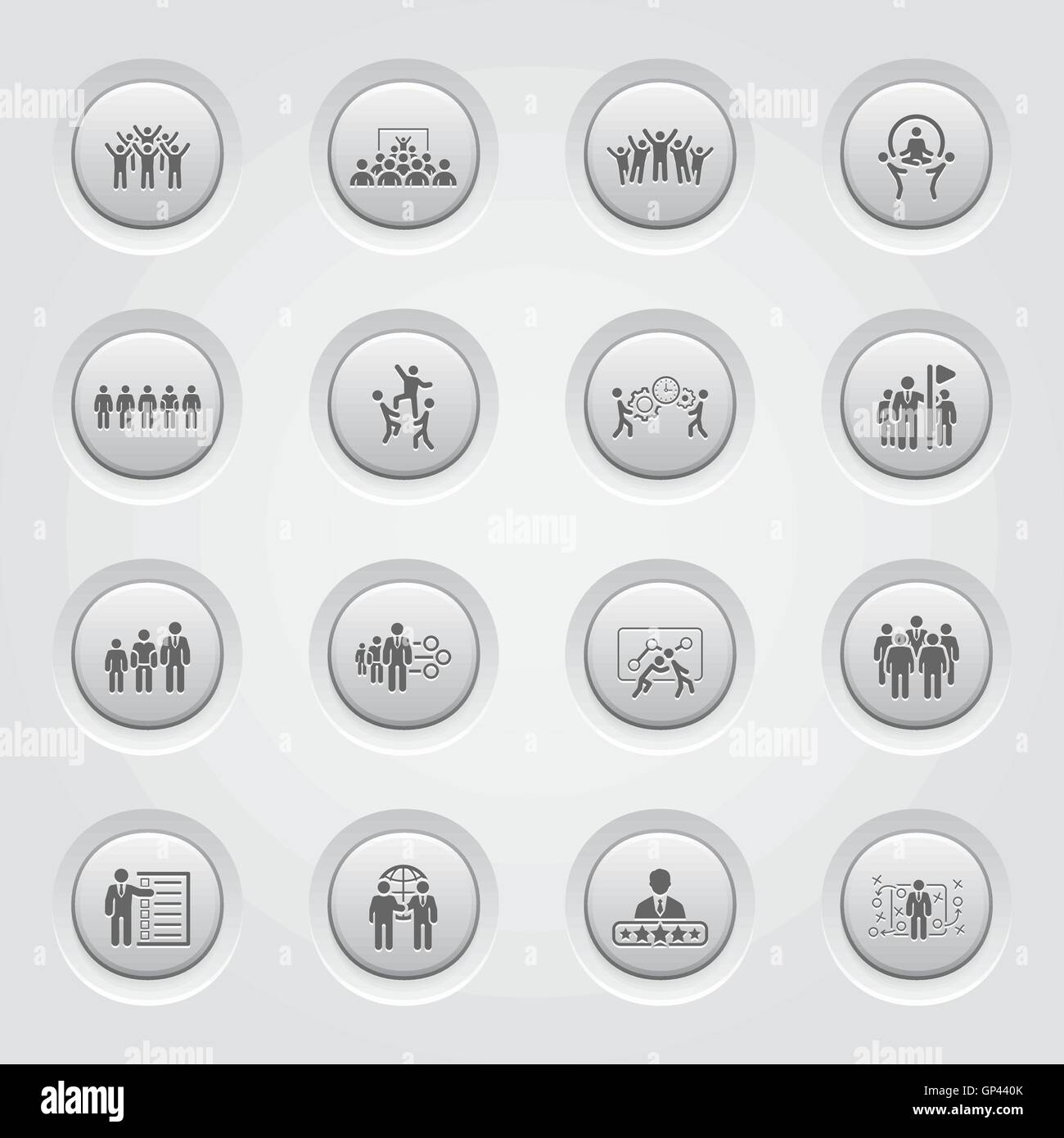 Button Design Business Team Icons Set Stock Vector Image & Art - Alamy