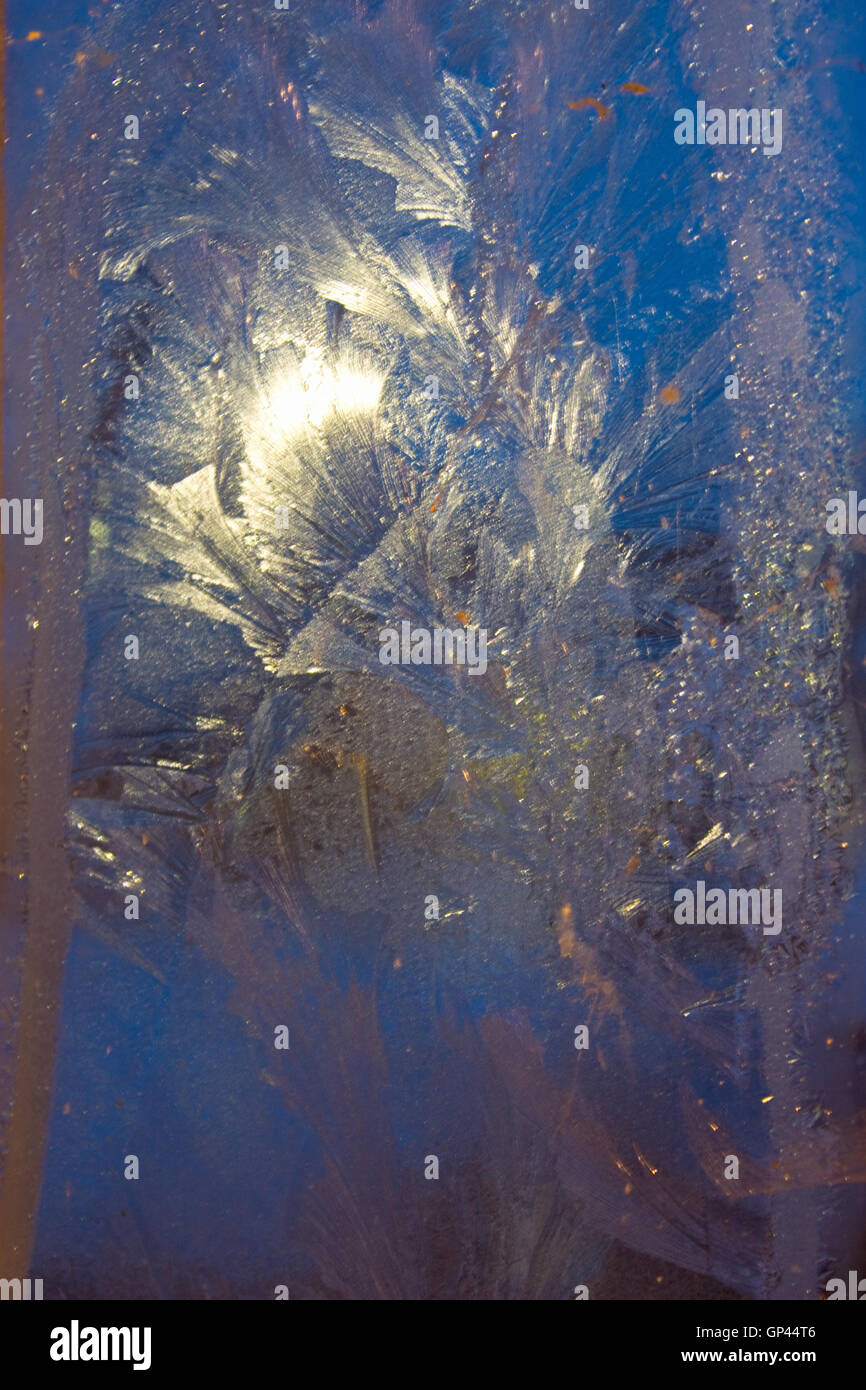 Frozen glass winter night Stock Photo - Alamy