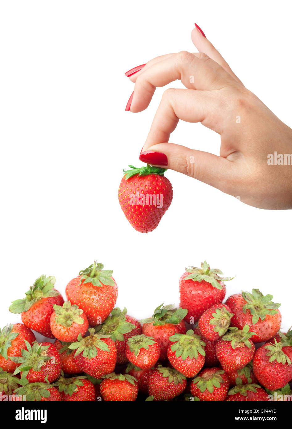 Strawberry in the hand Stock Photo - Alamy