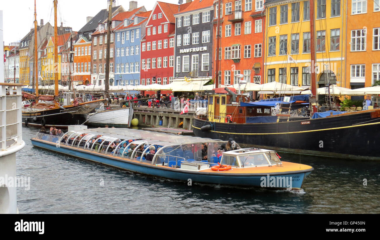 COPENHAGEN, Denmark. Nyhaven docks and shopping area. Photo Tony Gale ...