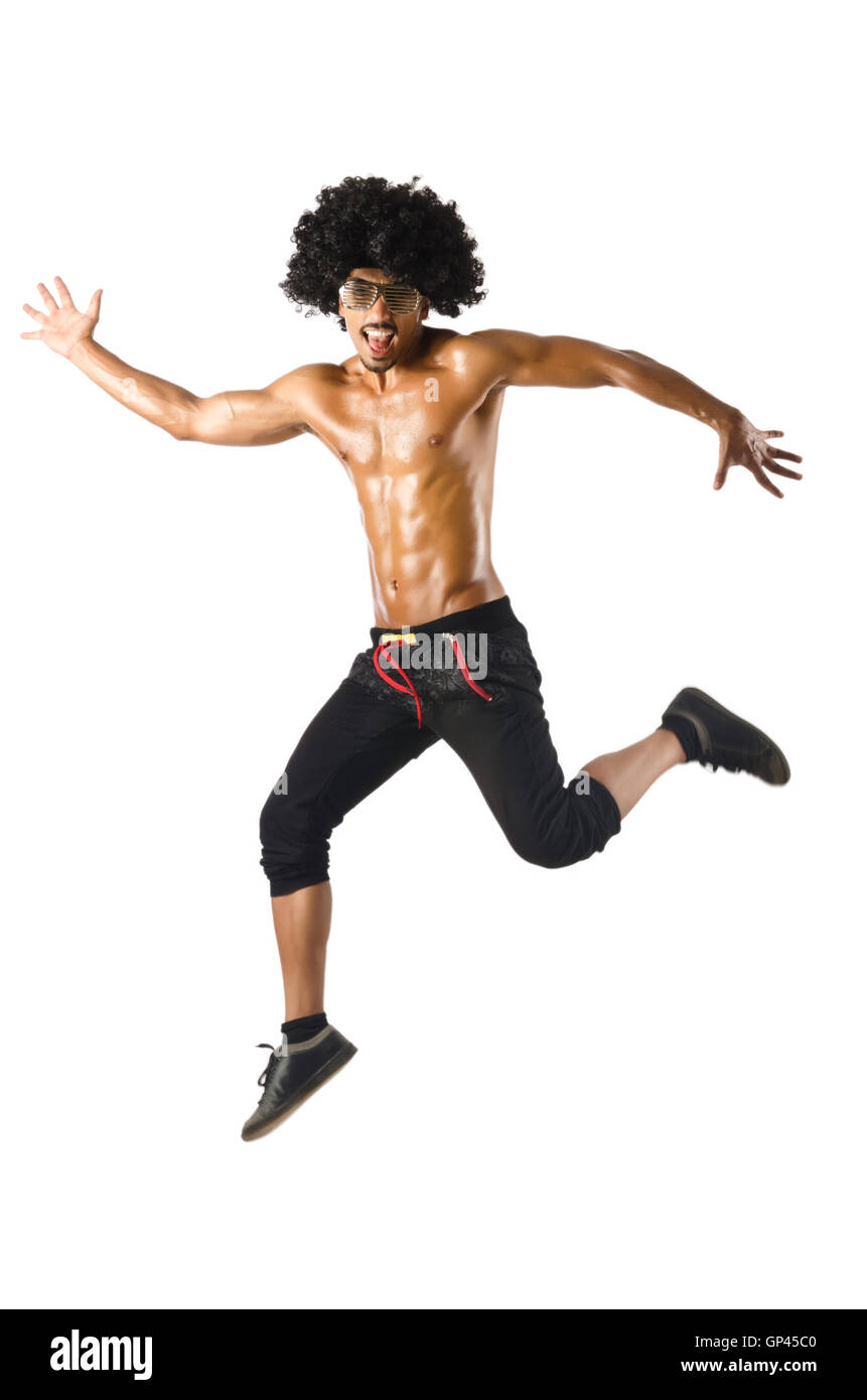 Funny dancer isolated on the white Stock Photo - Alamy