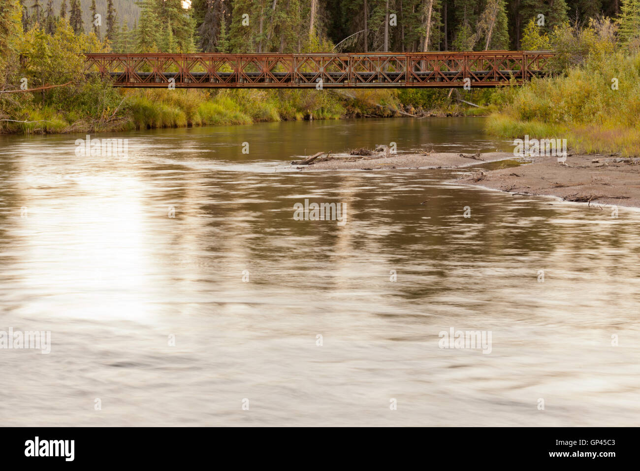 Old rotten abandoned bridge over McQuesten River Stock Photo - Alamy