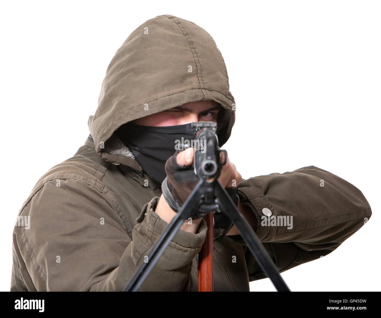 Terrorist with weapon Stock Photo - Alamy