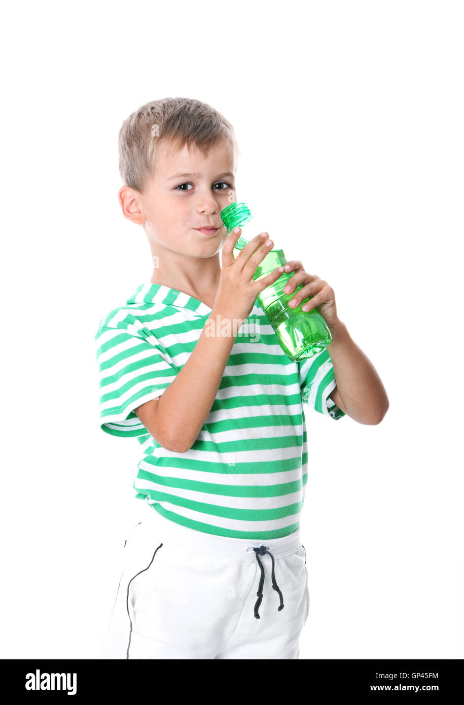 Boy drinking water Stock Photo - Alamy