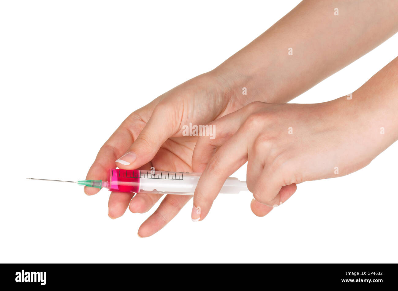 Hand with syringe Stock Photo - Alamy