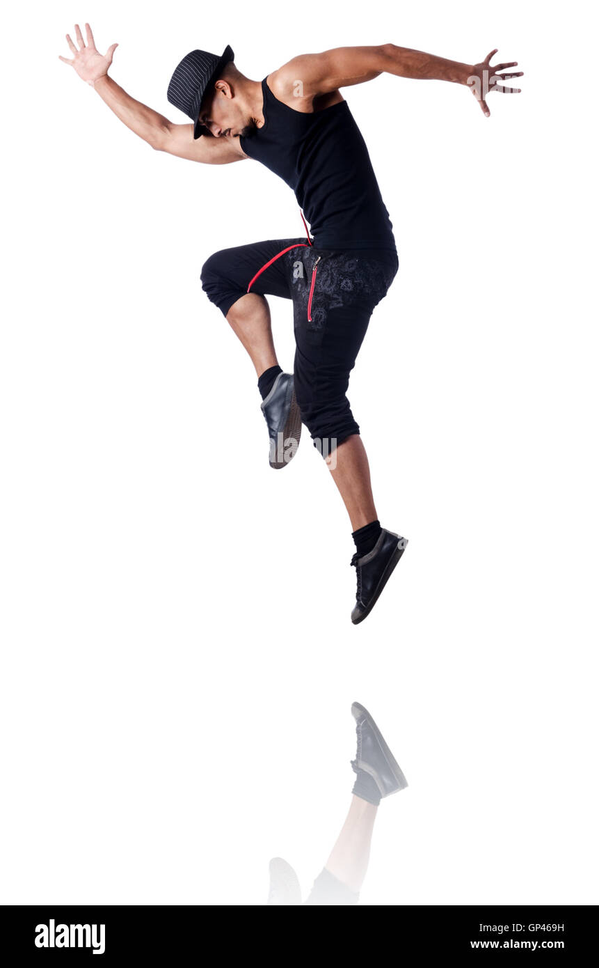 Muscular dancer isolated on white Stock Photo - Alamy