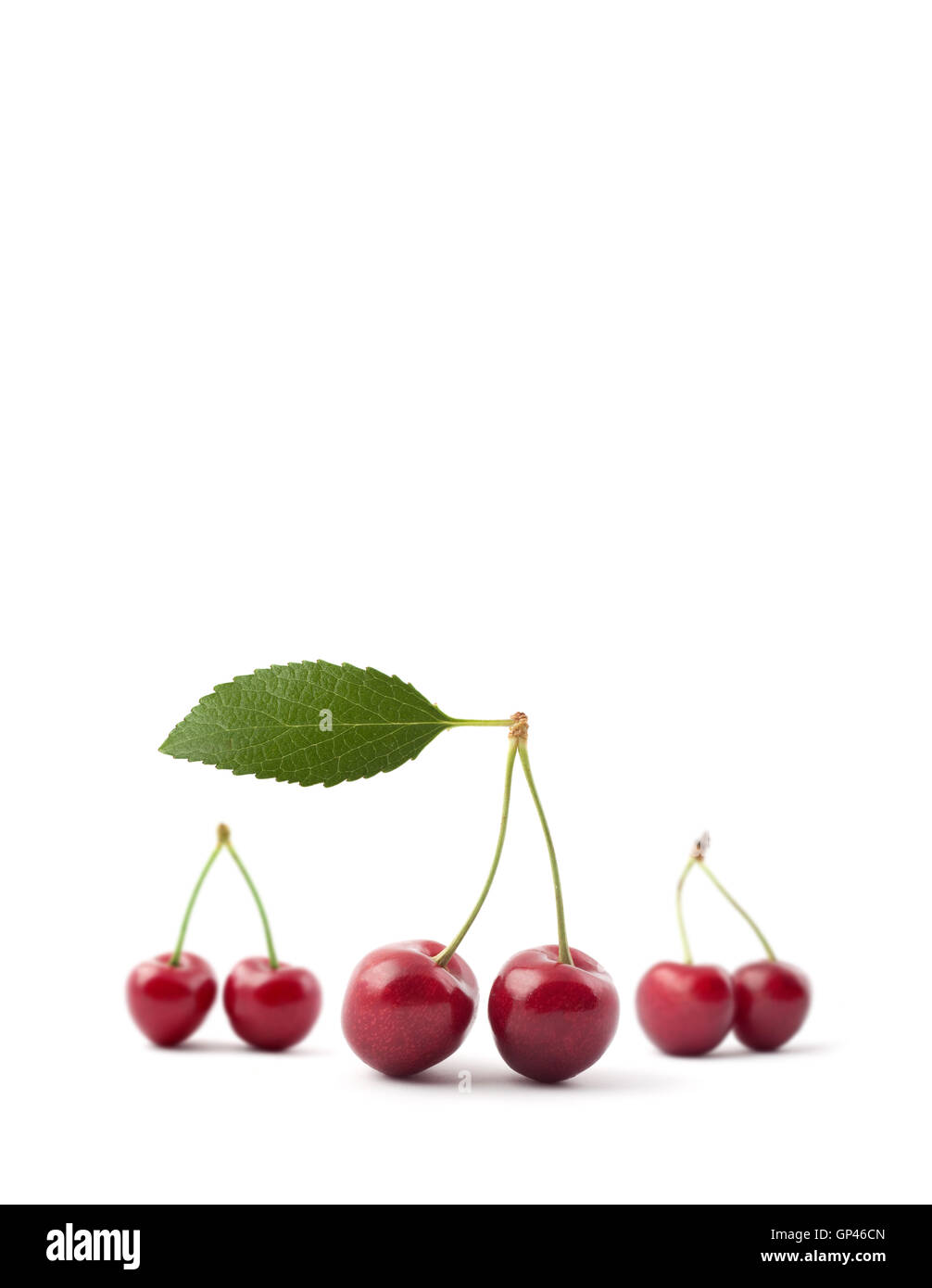 Close up view of two cherries Cut Out Stock Images & Pictures - Alamy