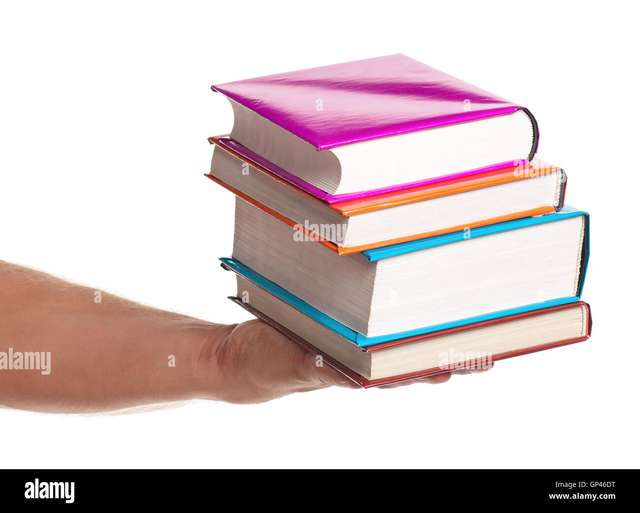Man hand with books Stock Photo - Alamy