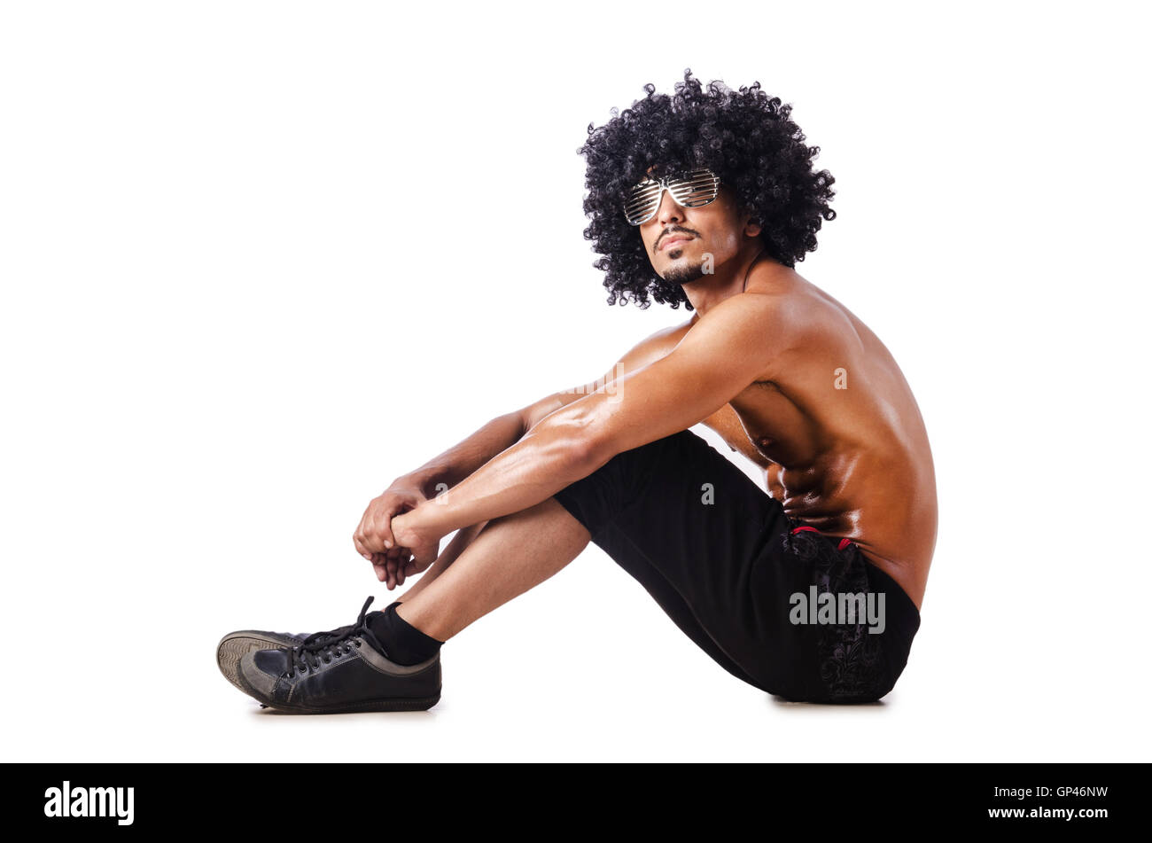 Muscular dancer isolated on white Stock Photo - Alamy