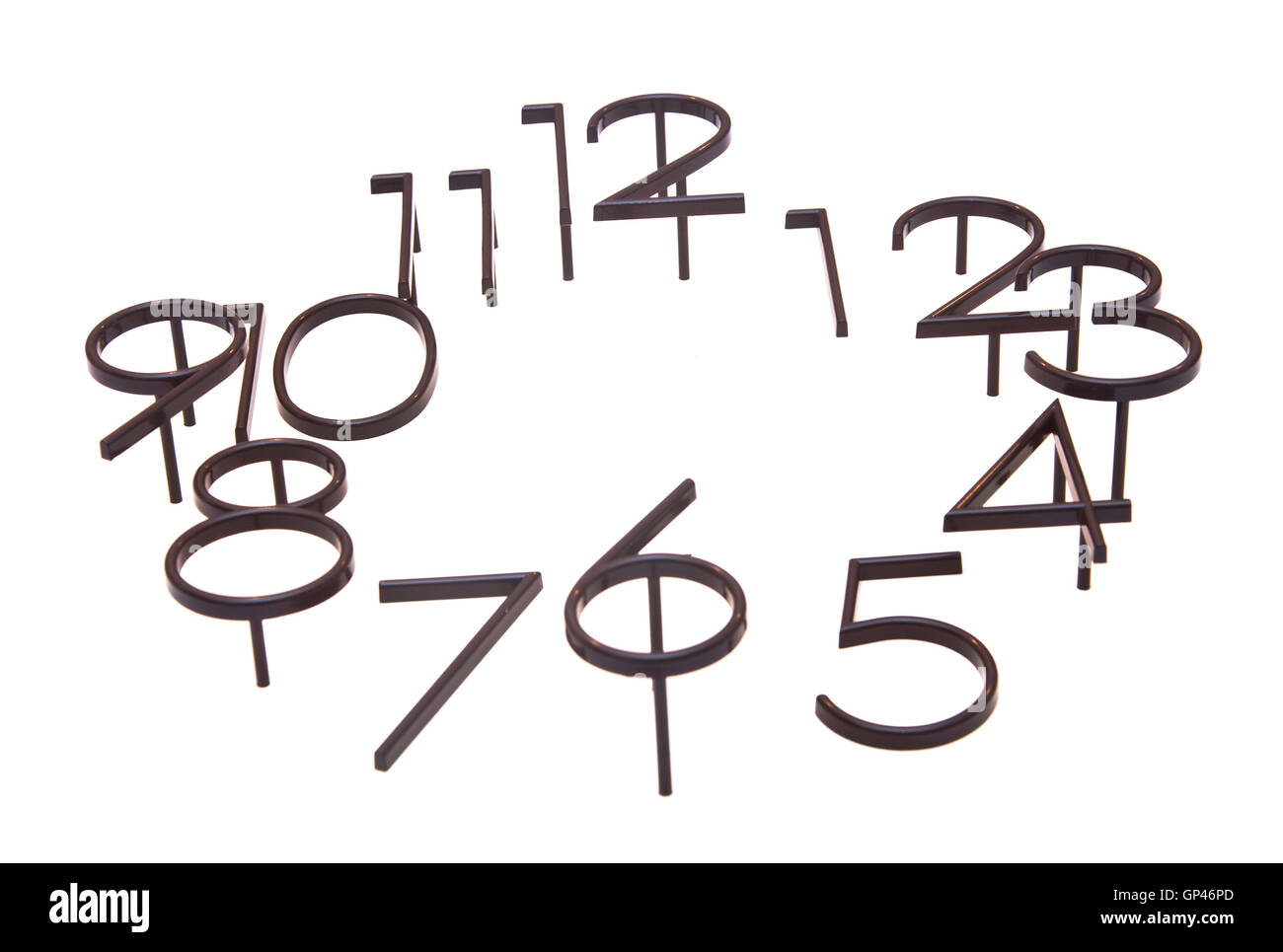 metal numbers on white background Stock Photo - Alamy