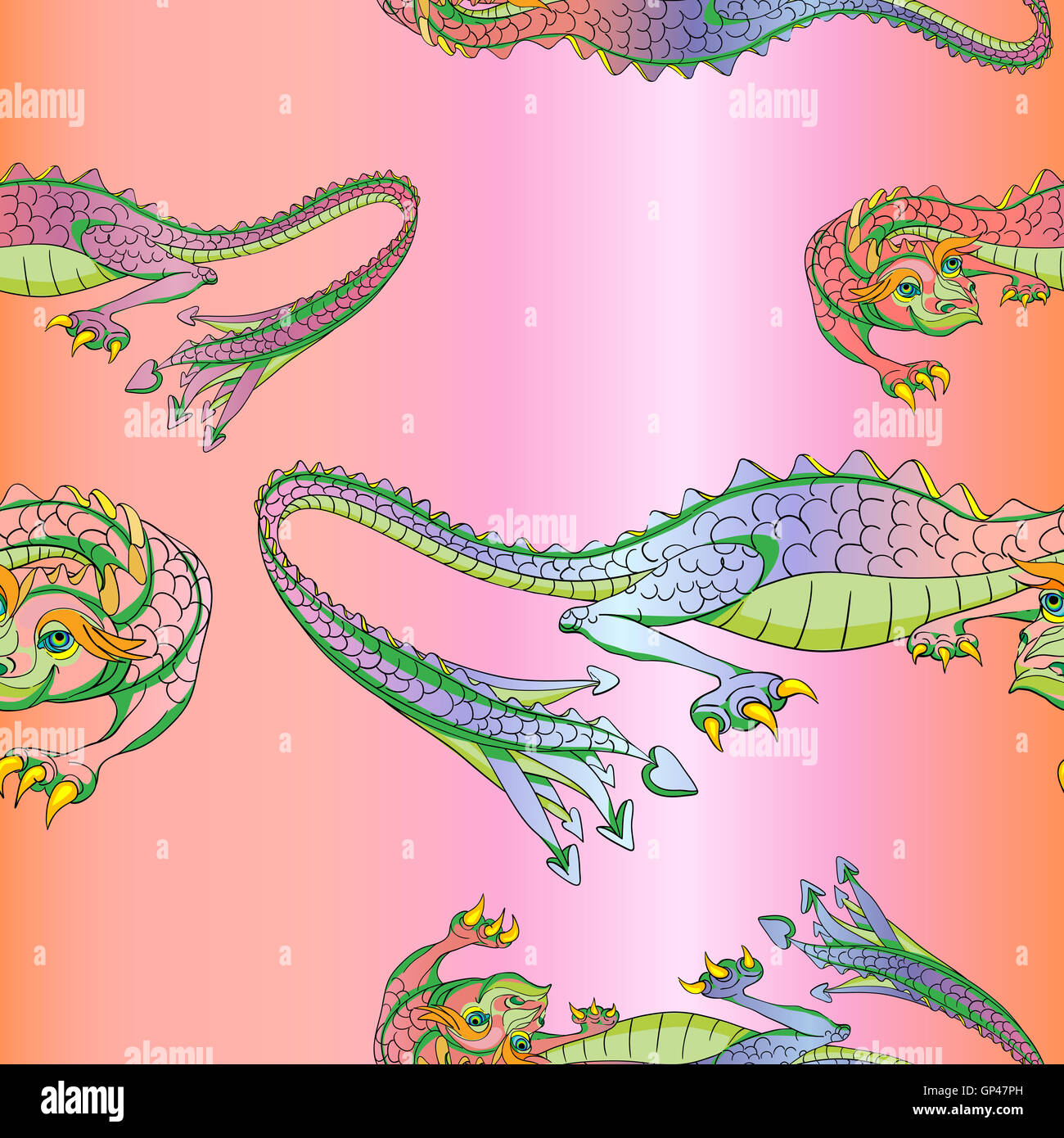 silk dragons pattern Stock Photo - Alamy
