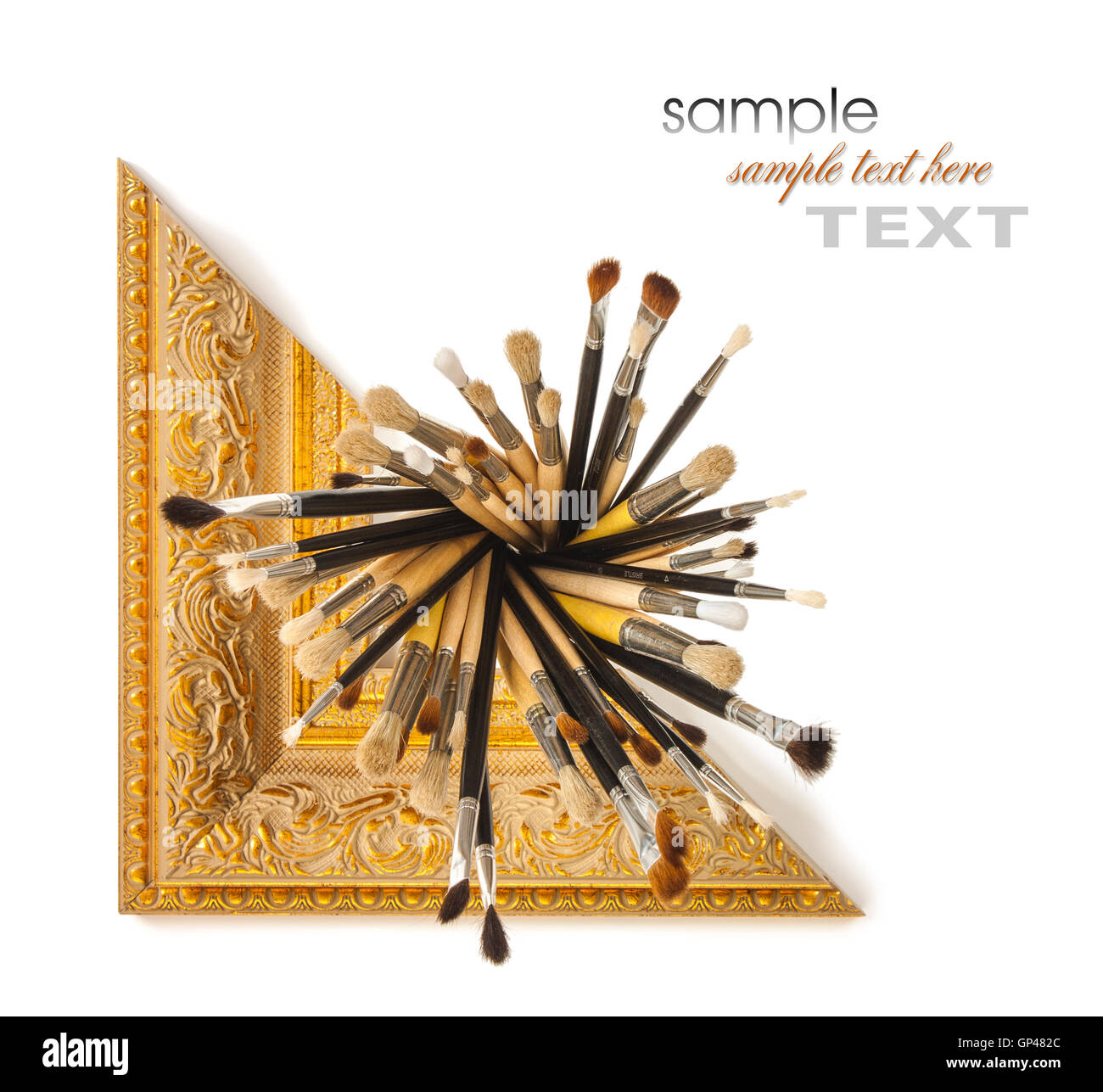 Brushes and frame Stock Photo - Alamy